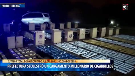 Prefectura secuestró un cargamento millonario de cigarrillos Vídeo