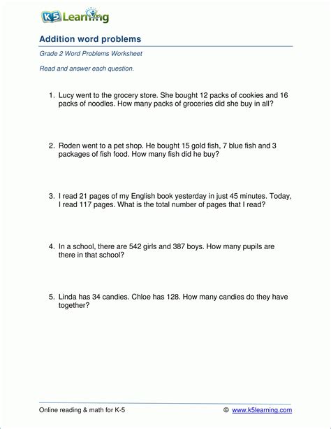 6th Grade Word Problems Worksheets