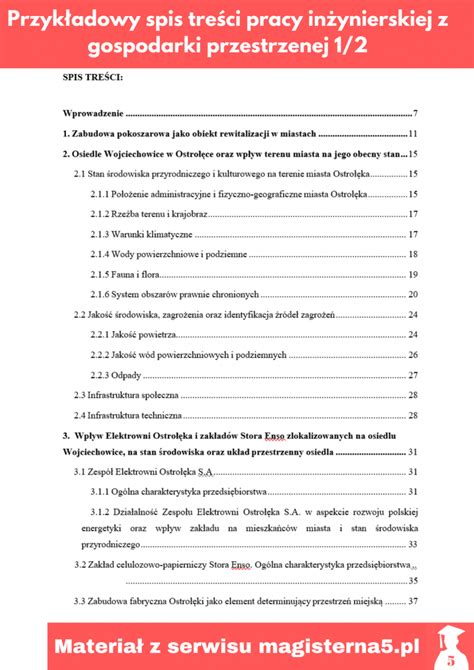 Spis treści w pracy licencjackiej i magisterskiej Jak przygotować