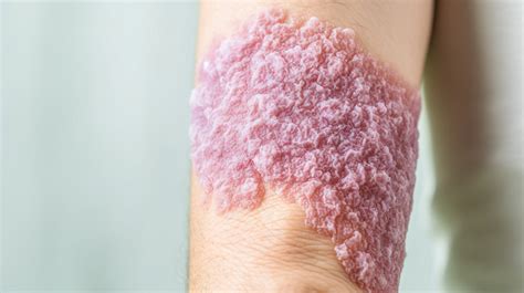Elbow Closeup Of Psoriasis On The Examining Symptoms An Allergic Rash