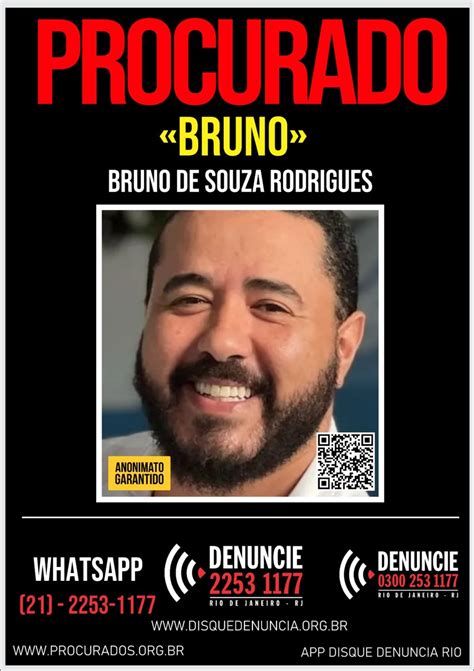 Disque denúncia divulga cartaz pedindo a localização de Bruno Rodrigues