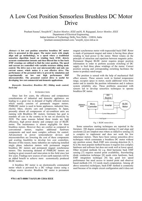 [pdf] a low cost position sensorless brushless dc motor drive