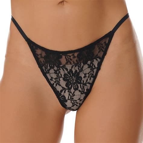 Alvivi Women Semi See Through Underwear Sheer Low Waist Micro Thong G