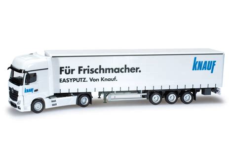 Herpa Mercedes Benz Actros Gigaspace Gardinenplanen Sattelzug Knauf