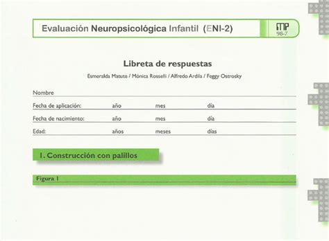 SOFTWARE ENI 2 EVALUACIÓN NEUROPSICOLÓGICA INFANTIL TEST ENI 2