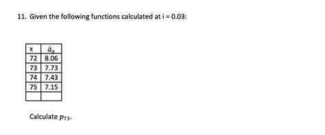 solved 11 given the following functions calculated at i