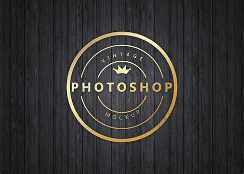 Premium Psd Free Gold Logo Mockup