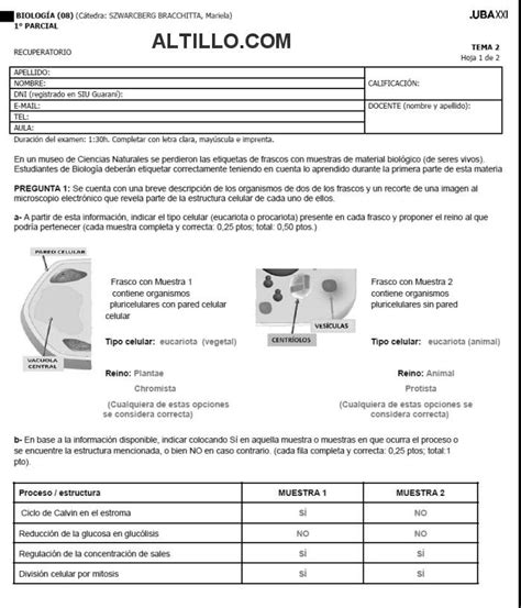 1º Parcial H Biología 2022 UBA XXI