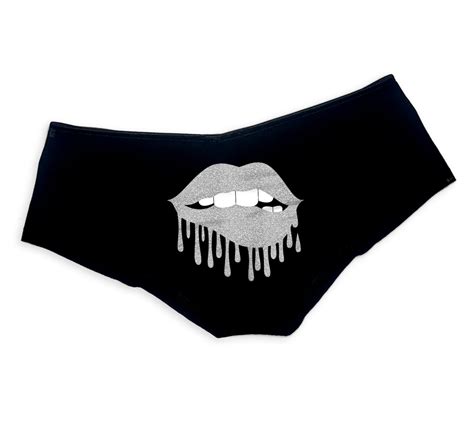 Biting Dripping Lips Panties Sexy Funny Slutty Festival Rave Etsy