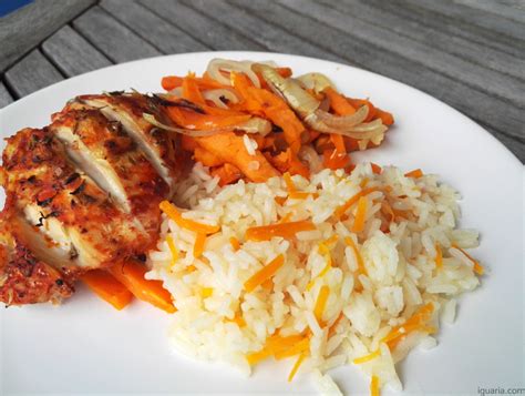 Frango Assado Arroz de Cenoura Iguaria Receita e Culinária