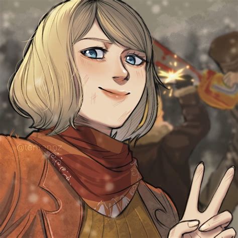 A Woman With Blonde Hair And Blue Eyes Making The Peace Sign In Front