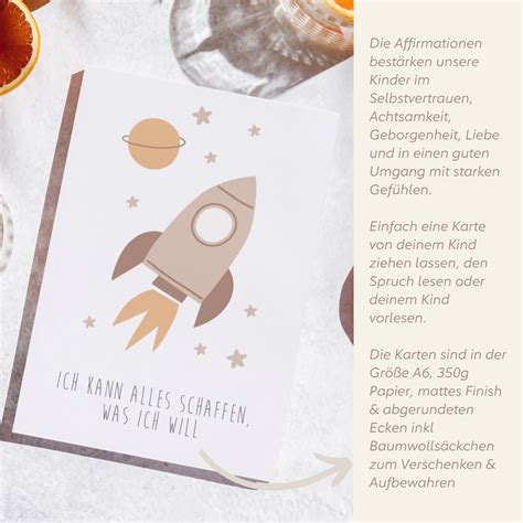 Affirmationskarten für Kinder Mutmachkarten Affirmationen Positive