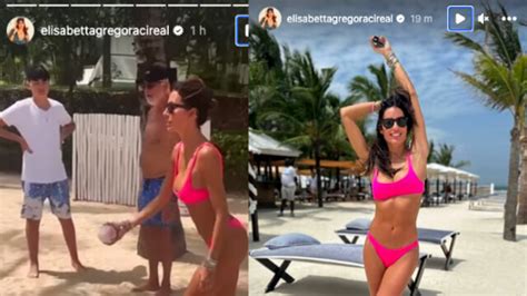 Gregoraci Briatore E Il Figlio Giocano A Bocce Sulla Spiaggia Le Foto