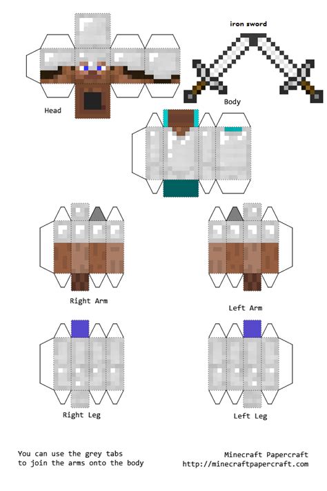Minecraft Papercraft Steve With Armor And Sword