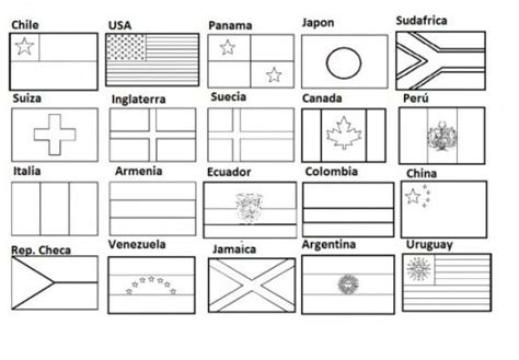 Banderas De Paises Hispanohablantes Para Colorear Páginas Colorear