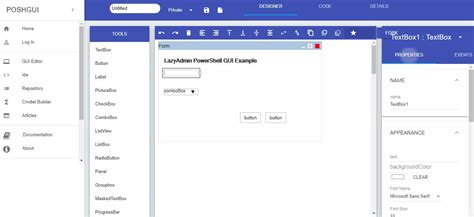 building gui for powershell scripts using powershell