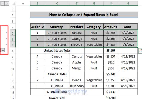 How To Expand And Collapse Rows In Excel 2 Steps