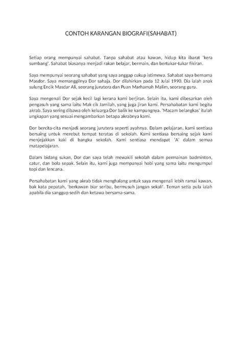 Docx Contoh Karangan Biografi Dokumen Tips