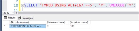 difference between unicode function and unicode character key combo r sqlserver
