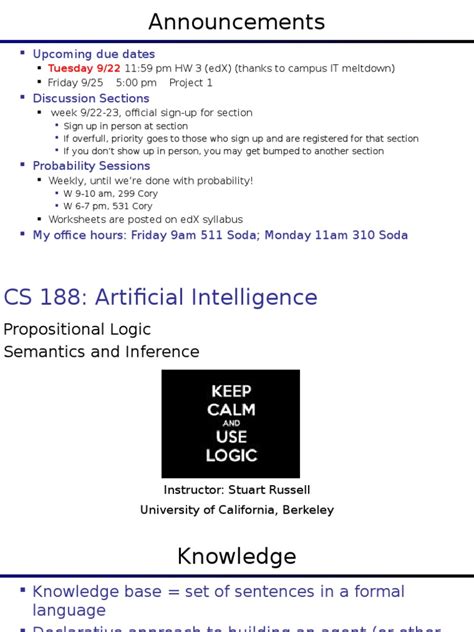 fa15 cs188 lecture 08 pl semantics and inference pptx 2 pdf logical consequence