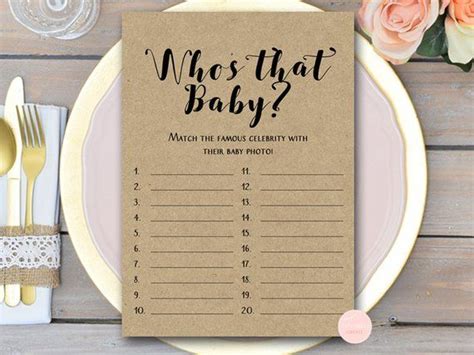 Rustic Who S That Baby Game Guess Who Baby Shower Game Etsy Coed