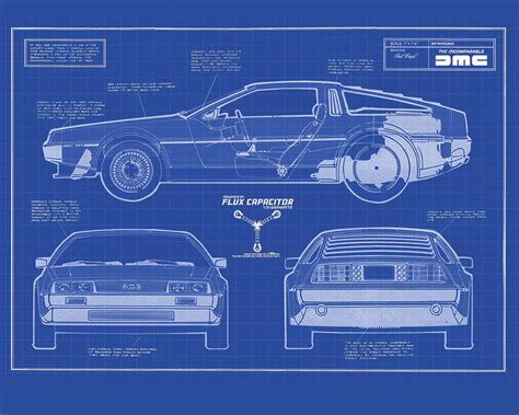 Pettinice Back To The Future Cake DeLorean DMC 12 Blueprint