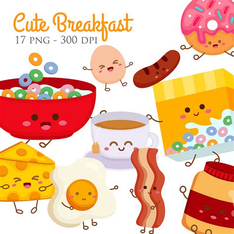 Cute Kawaii Breakfast Food Clipart Png Svg Clip Art Library