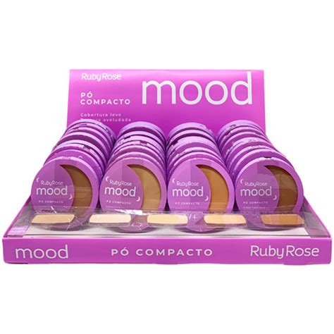 Pó Compacto Feels Mood Group 01 Ruby Rose HB 7232 virtual make atacado