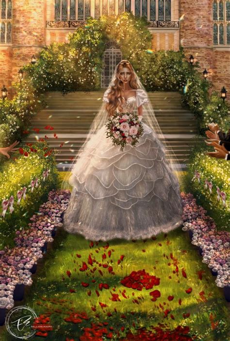 Feyre Wedding Spring Court Rhysand Tamlin Digital Art Fanart Art