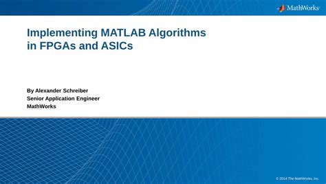 pdf implementing matlab algorithms in fpgas and asics · implementing matlab algorithms in