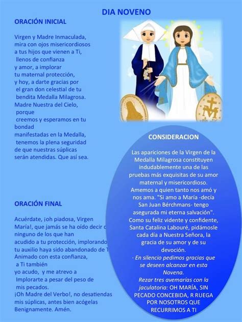 NOVENA A LA VIRGEN DE LA MEDALLA MILAGROSA DÍA NOVENO Oh María Sin