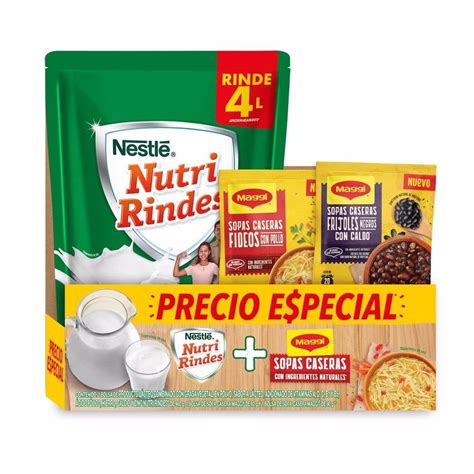 Leche en polvo Nestlé Nutri Rindes 460 g 1 sopa Maggi 92 g 1 sopa