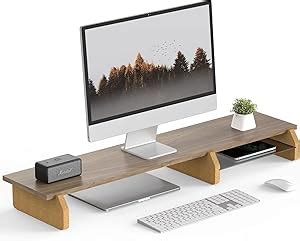 Fenge R Hausseur D Cran En Bois Support De Moniteur Support D