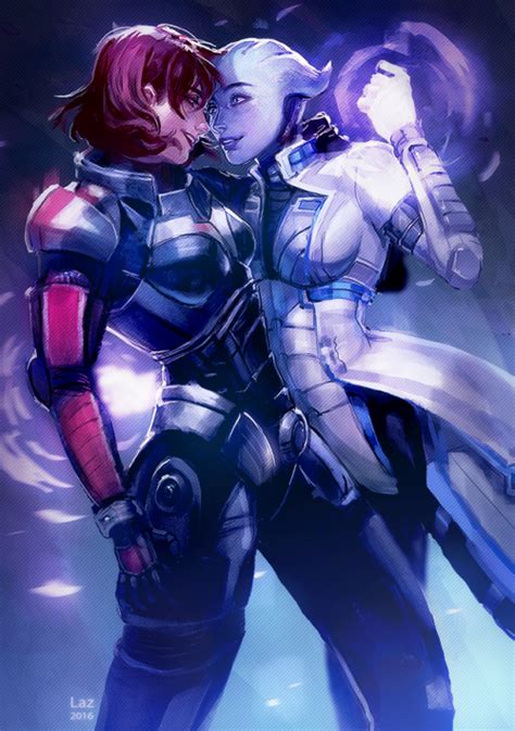 Female Shepard And Liara Tsoni Form Mass Effect By Laz Mass Effect Characters Mass Effect Games