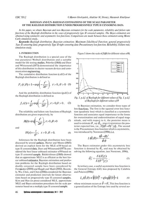 pdf bayesian and un bayesian estimations of the scale parameter of the rayleigh distribution