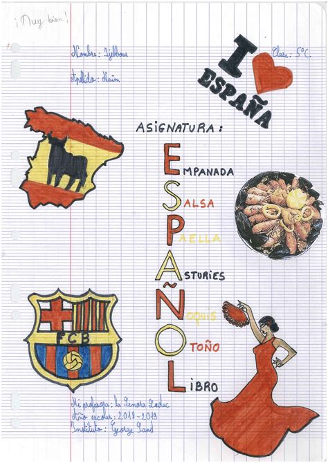 Page De Garde Cahier D Espagnol Communauté MCMS