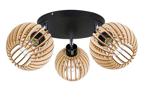 Lampa plafon żyrandol sufitowa ruch loft Drewno 3 MG1042 B0400