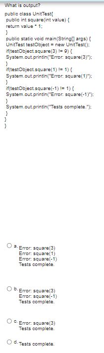 solved what is output public class unit test{ public int