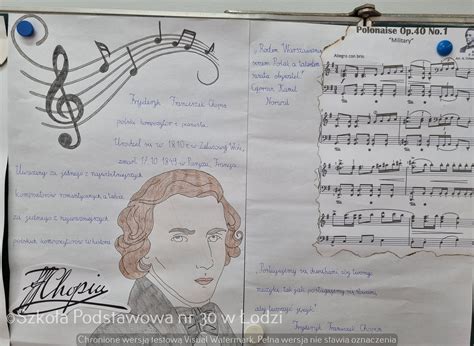 Życie i twórczość Fryderyka Chopina plakaty wykonane przez uczniów