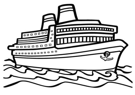 Coloriage Grand Navire de Croisière télécharger et imprimer gratuit