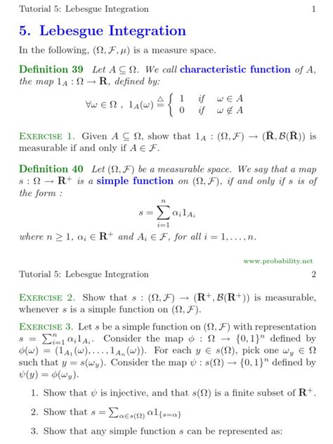 lebesgue integral pdf lebesgue integration measure mathematics