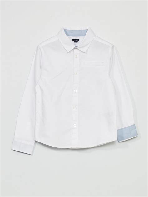 Camicia Dritta Tinta Unita Bianco Kiabi