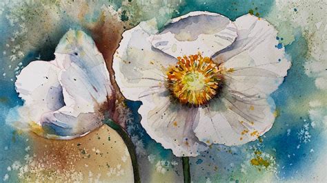 Real Time Watercolour Flower Painting Tutorial YouTube