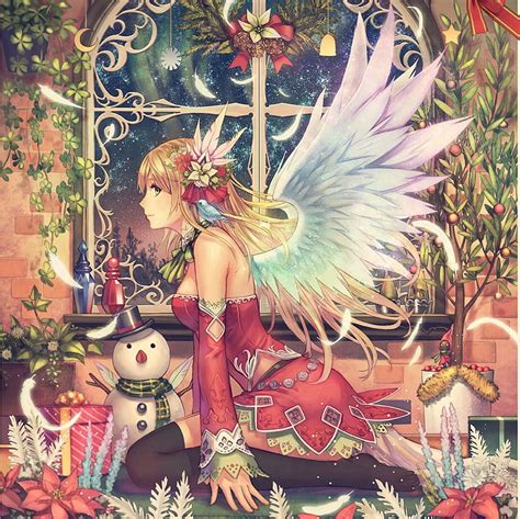 Christmas Angel Pretty Blond Splendid Cg Bonito Wing Sweet Nice Fantasy Hd Wallpaper