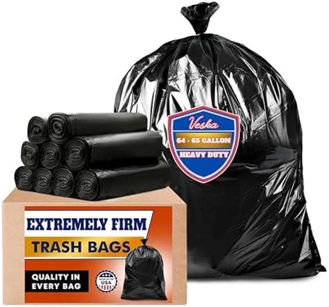Amazon 64 65 Gallon Trash Bags Heavy Duty Value PACK 50 Bags W
