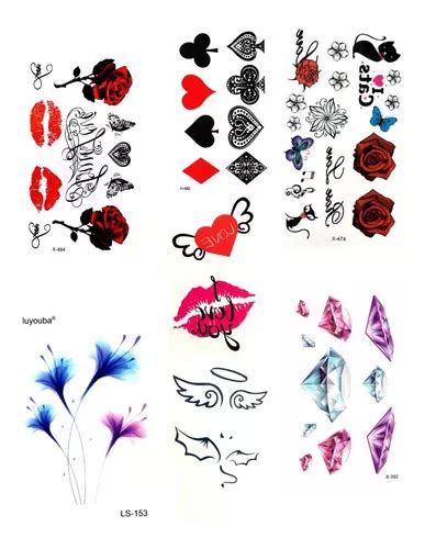 Kit Cartelas D Tatuagem Tempor Ria Varias Tattoo Fake