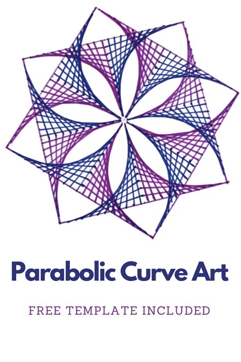 Parabolic Curve Art Flower Drawn Using Straight Lines Printable