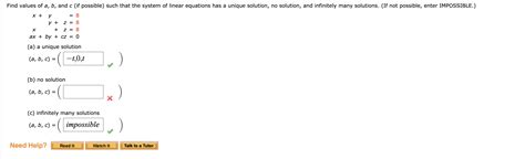 Solved Find Values Of A B And C If Possible Such That Chegg