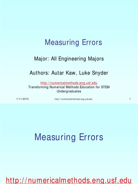 measuring errors pdf approximation numerical analysis