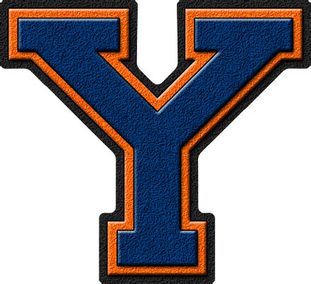 Presentation Alphabets Royal Blue Orange Varsity Letter Y